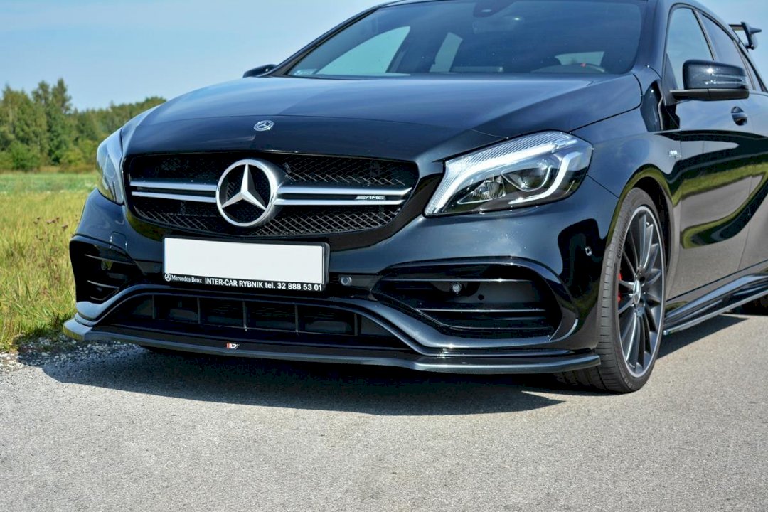 FRONT SPLITTER V.1 MERCEDES A W176 AMG FACELIFT Emerald Struts